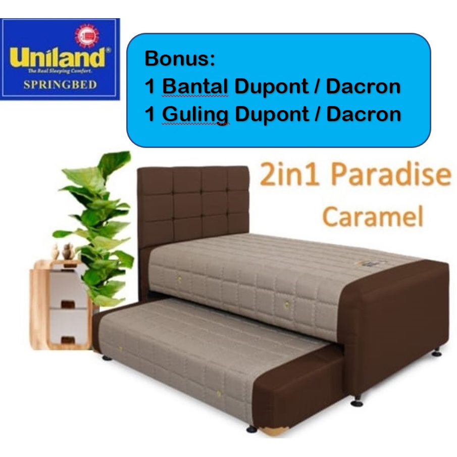 Jual Spring Bed Uniland 2 in 1 Paradise CARAMEL / FERRERO 2in1 Kasur ...