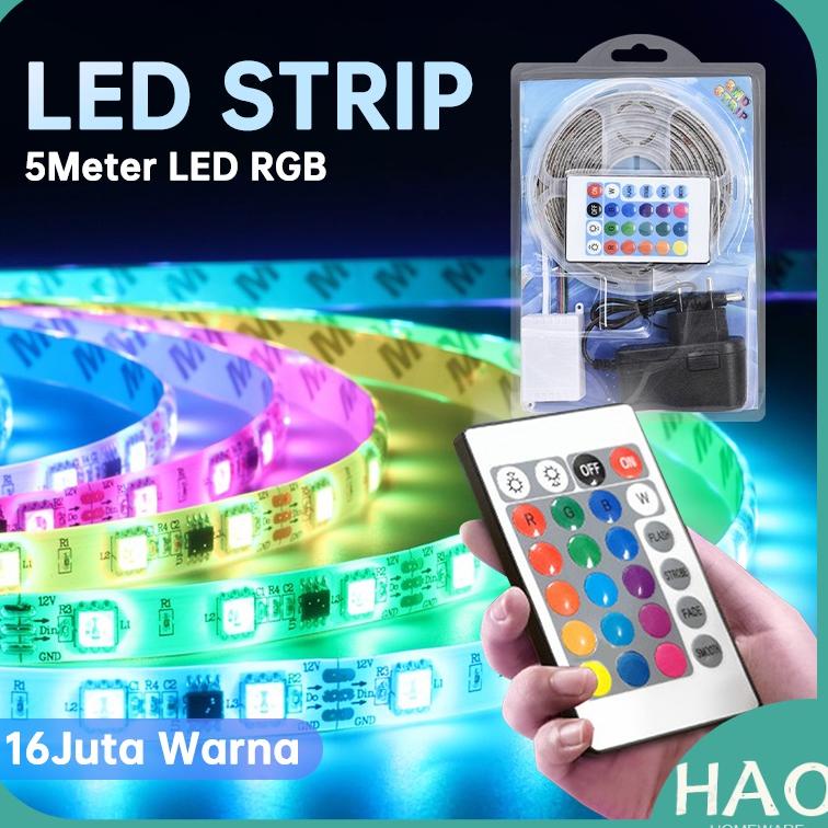 Jual Baru ¯ Lampu LED Strip 2835 RGB 5Meter Strip LED Komplit Adaptor ...