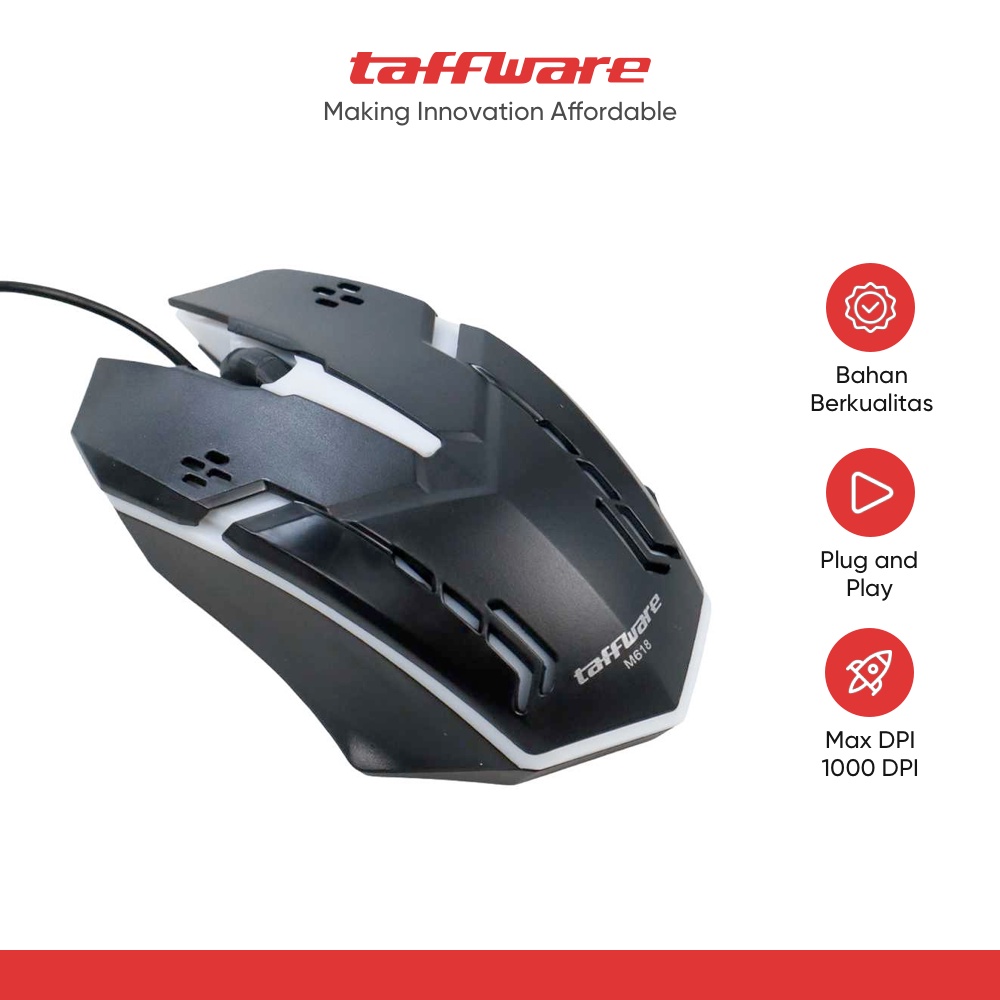 Jual Taffware Mouse Gaming LED RGB 1000 DPI - M618 | Shopee Indonesia