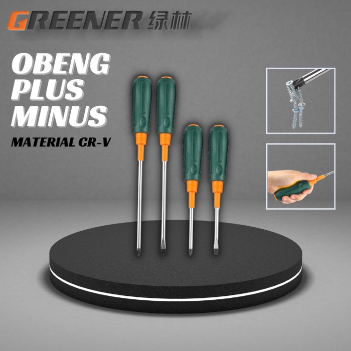 Jual GREENER Obeng Plus (+) Magnet Berbagai Ukuran 5-8MM x 75-200MM ...