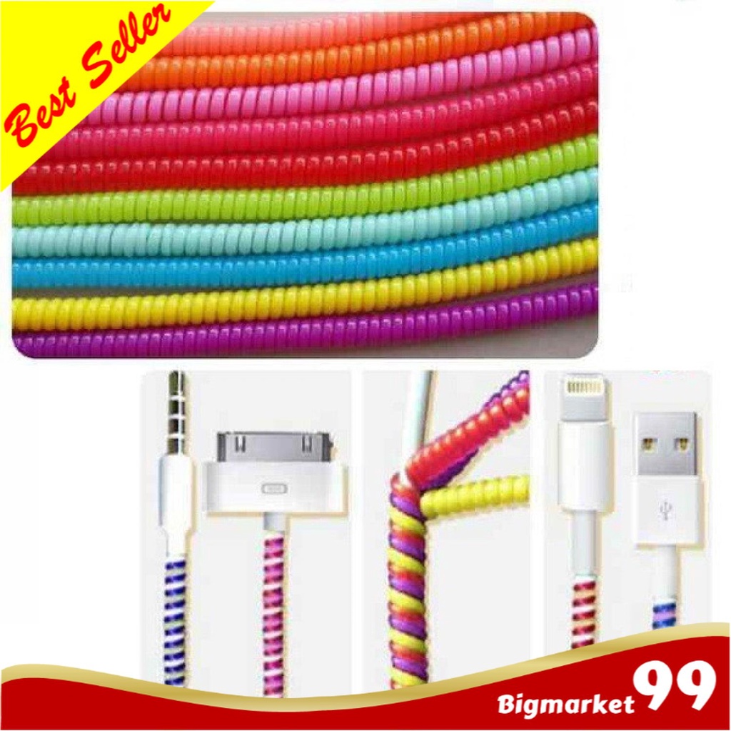 Jual Tali Spiral Untuk Pelindung Kabel Charger / USB / Headset 1 PCS ...