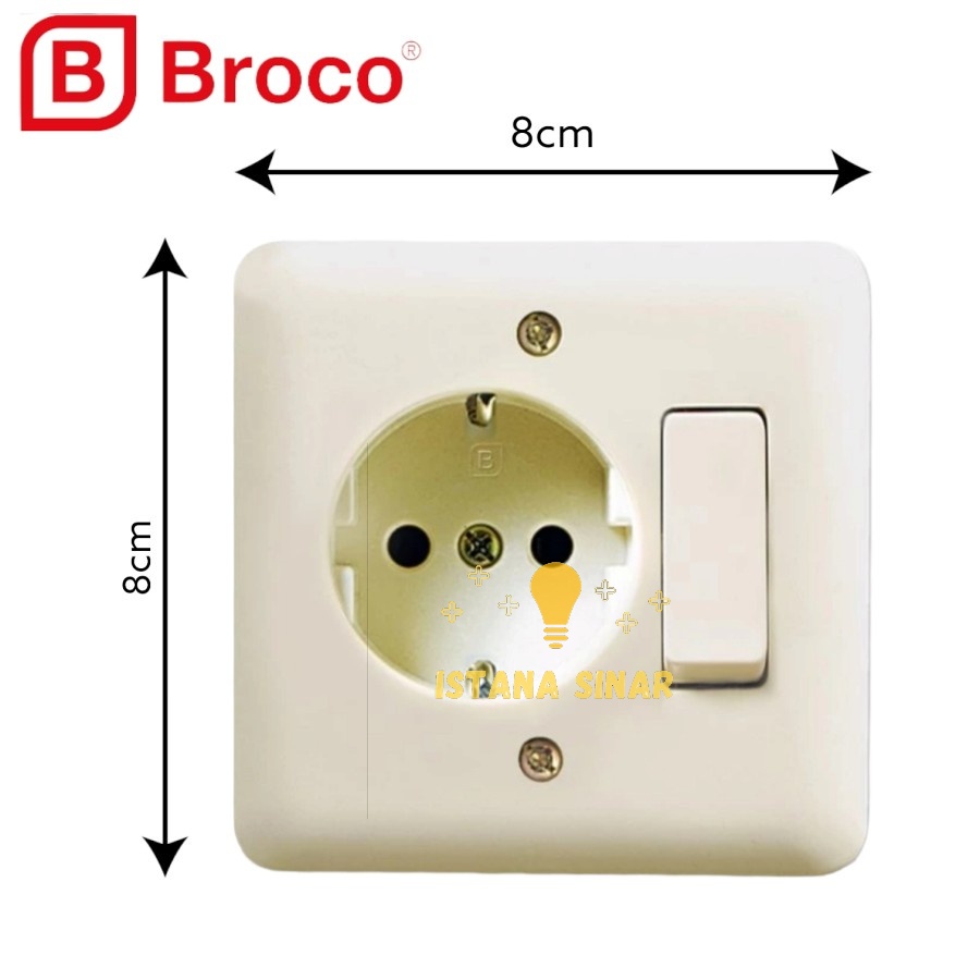 Jual Stop Kontak + Saklar Broco 525161 Engkel Stop IB Inbow warna cream ...