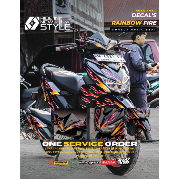 Jual STIKER STRIPING / DECAL API BEAT, VARIO, SCOOPY, AEROX, NMAX DLL ...