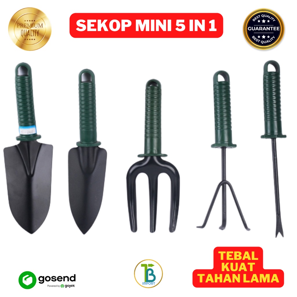 Jual Alat Berkebun Set Mini Sekop Tanaman Skop Taman 5in1 | Shopee ...