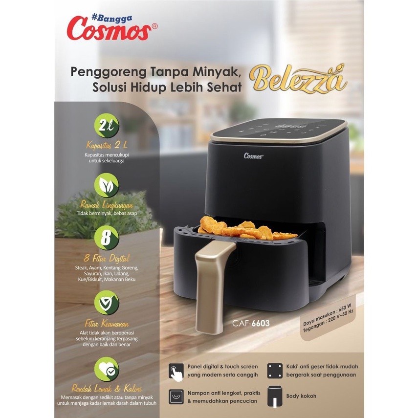 Jual COSMOS Air Fryer 2 Liter CAF-6603 650 watt | Shopee Indonesia