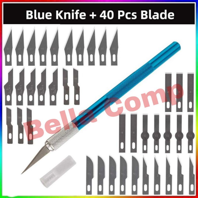Jual Set Pisau Ukir Seni 40 IN 1 13 in 1 Crafting Knife 3 Handle - A ...