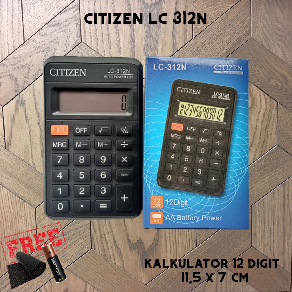 Jual Kalkulator Minimalis Saku Kecil Display 12 Digit Auto Off Baterai ...