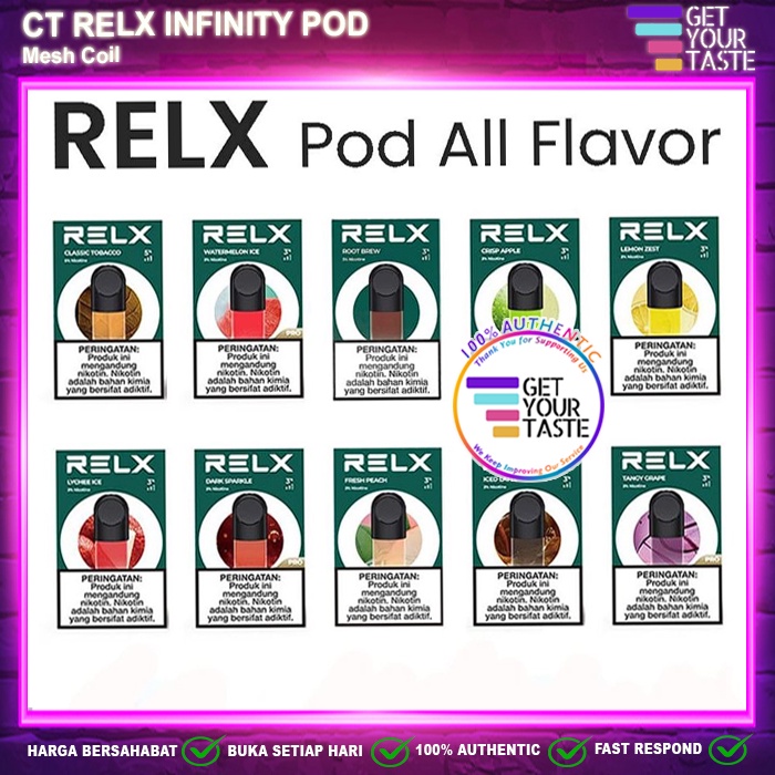 Jual RELX Infinity Pod Mesh Coil All Variants Cartridge Authentic ...