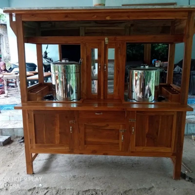 Jual Gerobak Bakso/Mie Ayam Dua Tungku/Dandang Kayu Jati | Shopee Indonesia