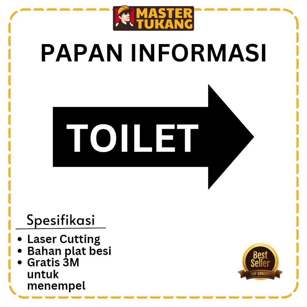 Jual Sign Petunjuk Toilet Umum WC Restroom Panah Papan Sign Board ...