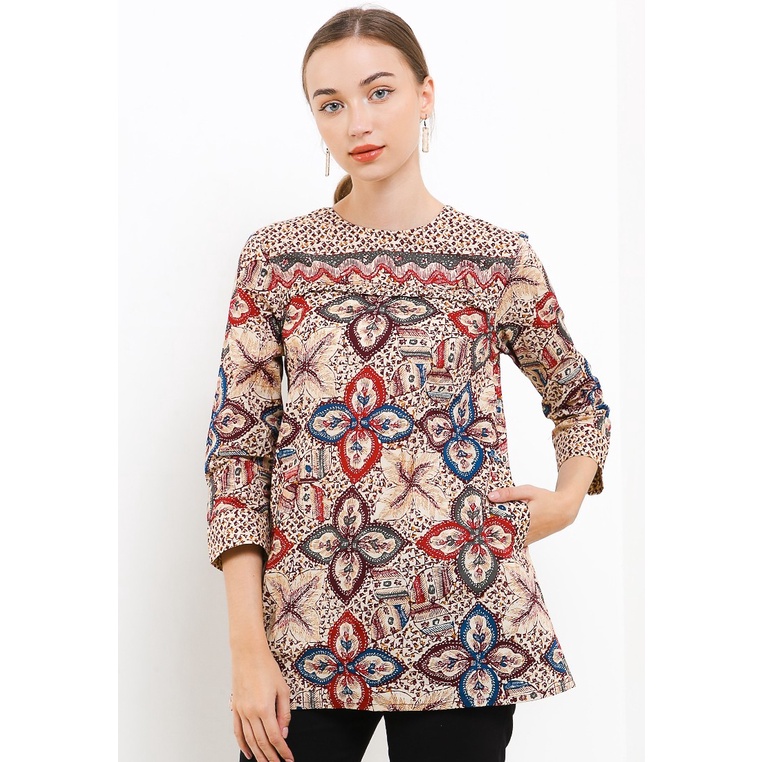 Jual Arjuna Weda Blouse Batik Wanita Semanggi Warna | Shopee Indonesia