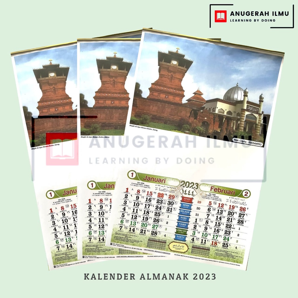 Jual Kalender 2023 KHUSUS SABLON / Kalender Almanak Menara Kudus Polos ...