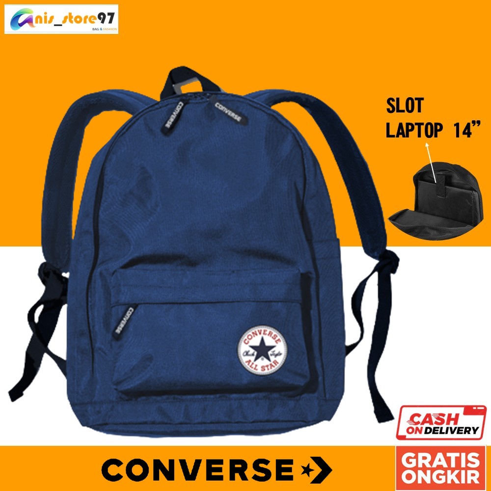 Jual TAS RANSEL PRIA WANITA CONVERSE DISTRO LAPTOP SEKOLAH MULTIFUNGSI ...