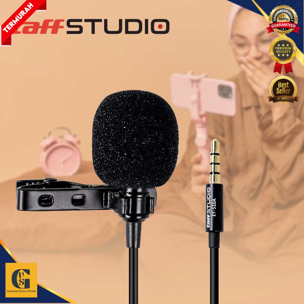 Jual Merek TaffSTUDIO Deluxe 3.5mm Microphone with Clip for Smartphone ...