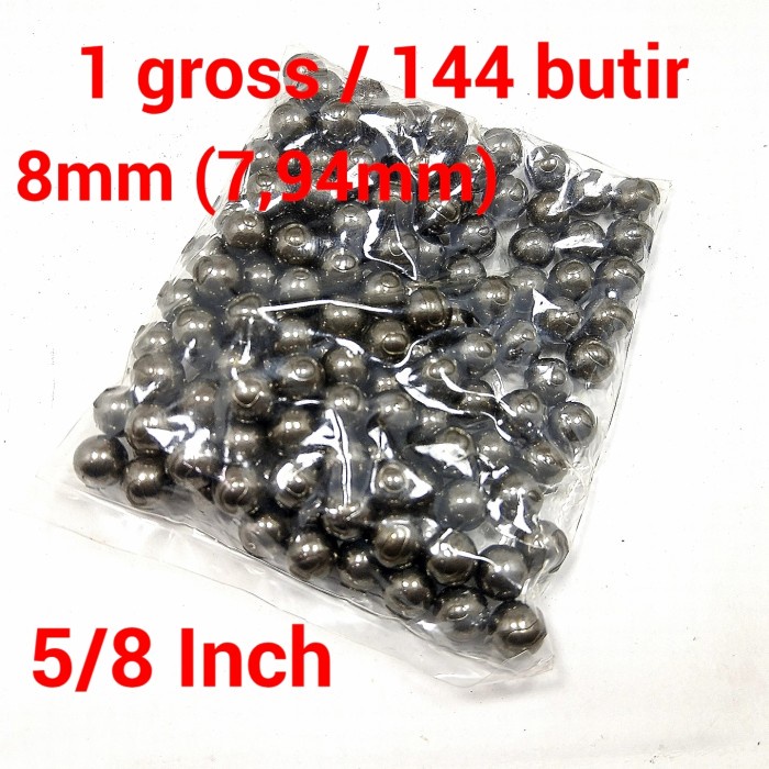 Jual Sale bola besi baja carbon 8mm 5/16 inch 68HRC steel ball bola ...