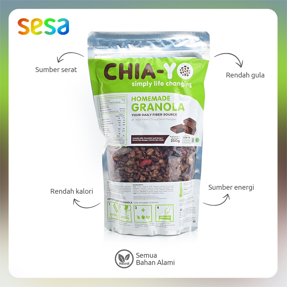 Jual NEW -Chia-Yo - Homemade Granola Chocolate 250 g (Sereal)- 1.1.23 ...
