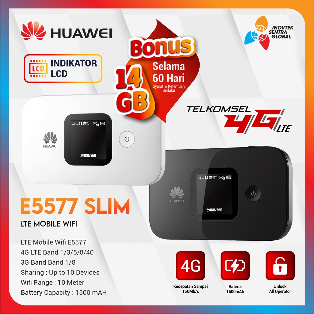 Jual Huawei E5577 Mifi Modem Wifi 4G LTE UNLOCK All Operator - GARANSI RESMI | Shopee Indonesia