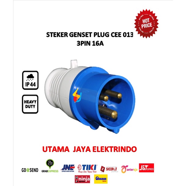 Jual Industrial Plug TAB CEE 013 untuk Genset 3 Pin 16 Ampere | Shopee ...
