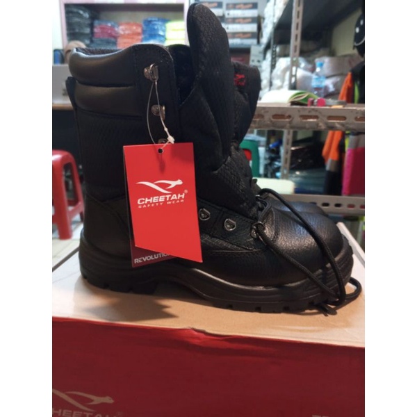 Jual Sepatu PDL Safety Boots Cheetah 3286 Hitam 8inch | Shopee Indonesia
