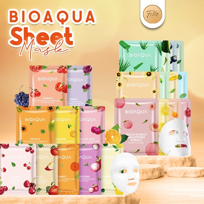 Jual BIOAQUA ESSENCE SHEET MASK 25 gr - Masker Wajah Bioaqua Original | Shopee Indonesia