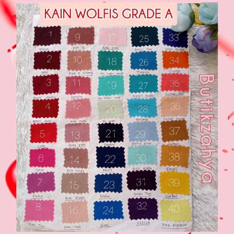 Jual Kain WOLFIS grade A 70WARNA per 0,5MTR/ wolpeach/ wolfish ...