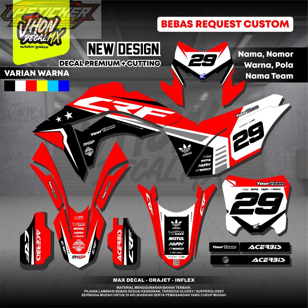 Jual Decal CRF 150 L Full Body - Decal CRF Merah - Decal CRF HItam ...