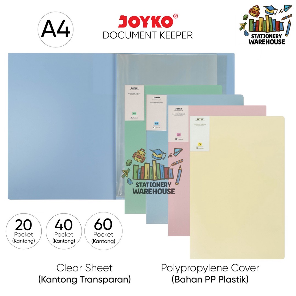 Jual Document Keeper Clear Holder A4 20 , 40 , 60 Lembar Map File ...