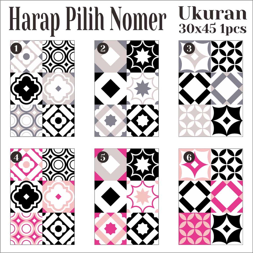 Jual Stiker Tegel Lantai Dan Dinding (30x45cm) Motif 5 | Shopee Indonesia