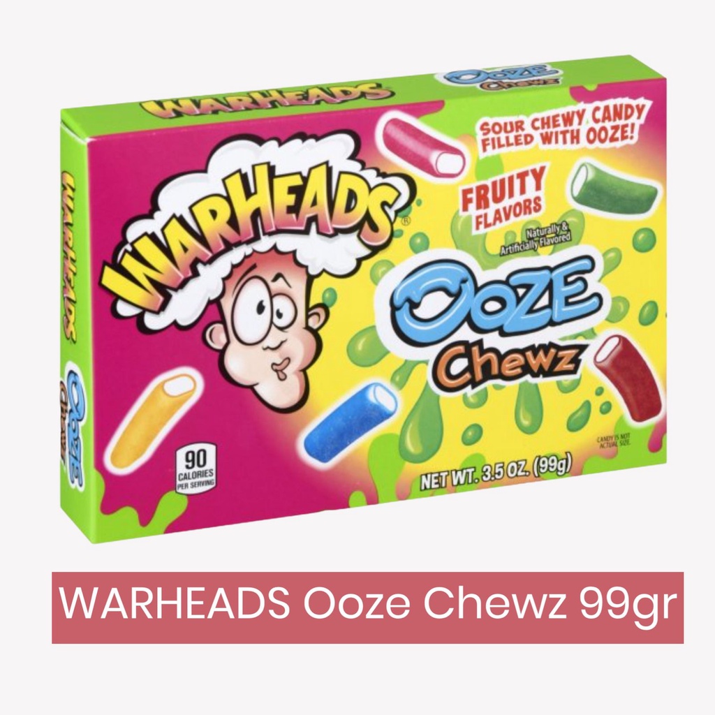 Jual WARHEADS OOZE CHEWZ 3,5 oz | SOUR CHEWY CANDY FRUITY FLAVORS 99 gr | Shopee Indonesia