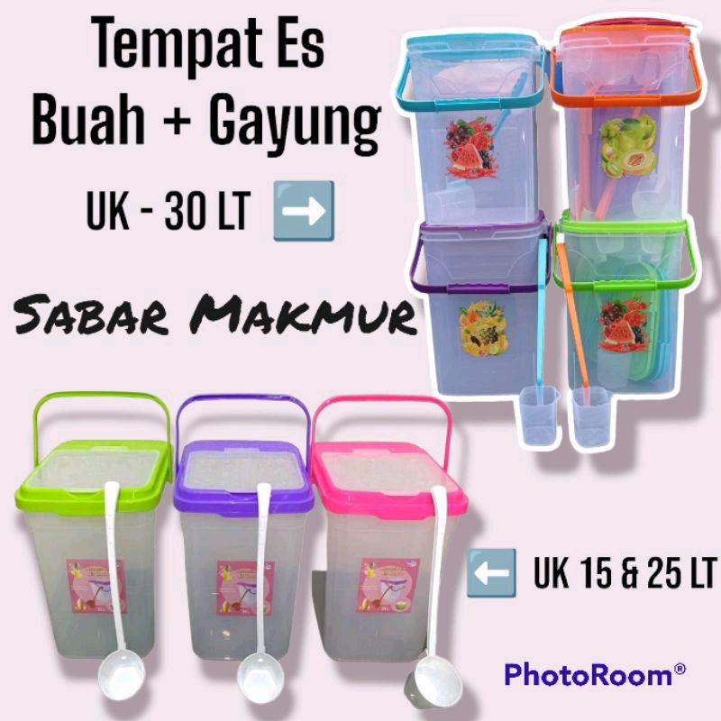 Jual TEMPAT ES BUAH / TOPLES ES BUAH + GAYUNG UK- 30/15/20/25 LT ...