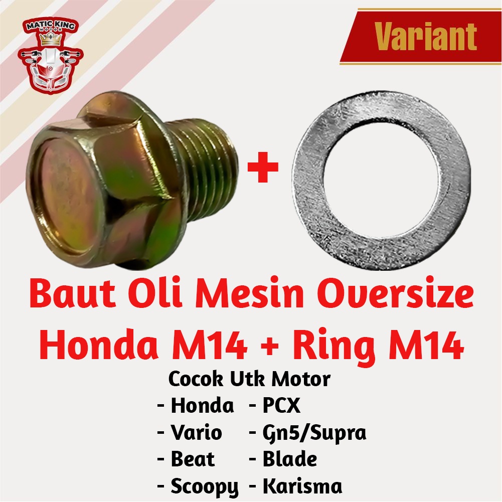 Jual Baut tap oli mesin bawah Honda Beat Vario Scoopy PCX Gn5 Supra ...