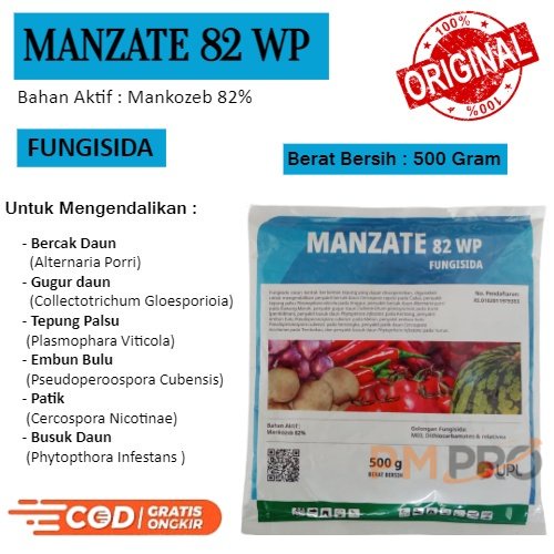 Jual Fungisida Manzate 82 Wp 500 Gram Bahan Aktif Mankozeb 82% Atau ...