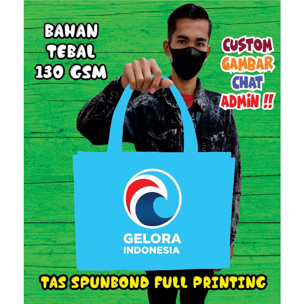 Jual Totebag PARTAI GELORA/Tas Spundbond PARTAI GELORA/Tas Custom Murah ...
