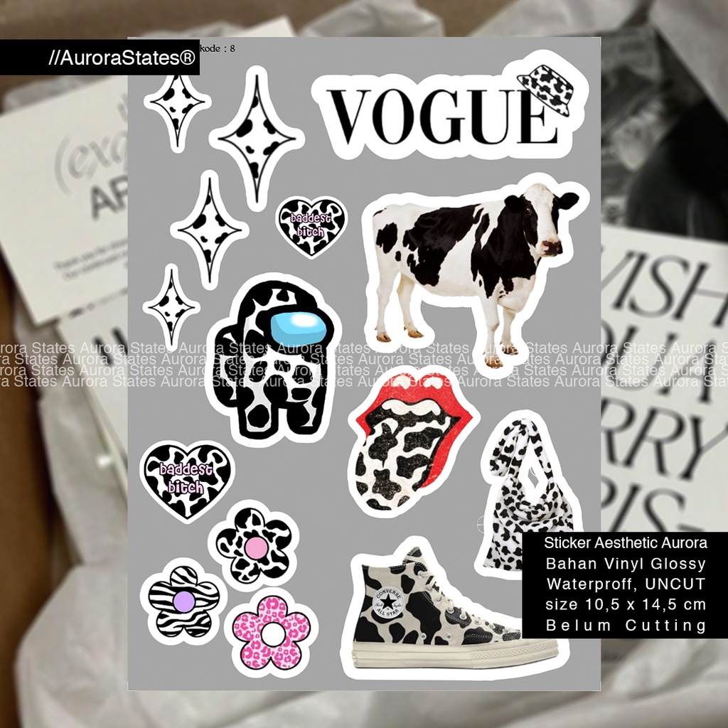 Jual Sticker Vintage Vogue Stiker Vintage Case Hp Sticker jurnal book ...