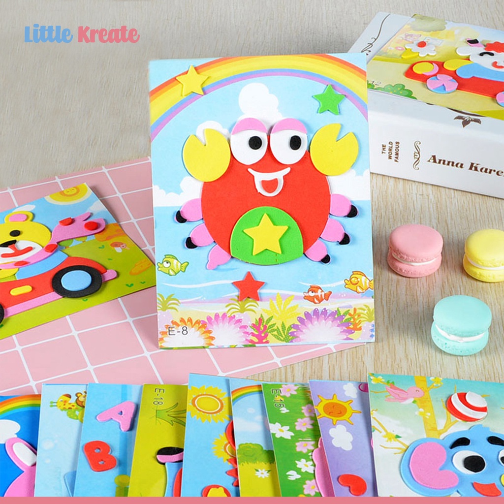 Jual Mainan Edukasi DIY Eva Sticker - Eva Foam 3D Stiker Craft ...