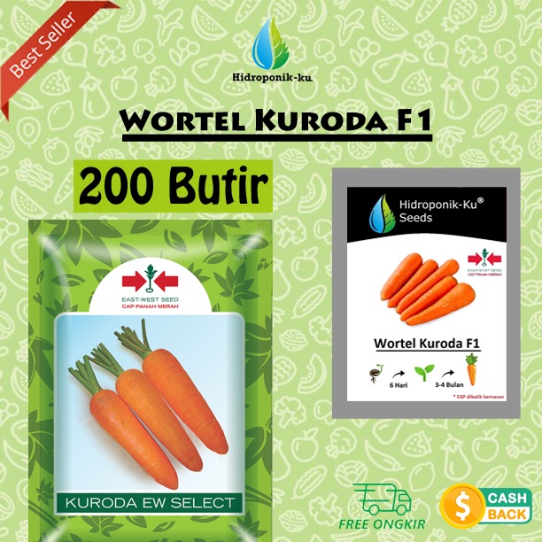 Jual Benih/bibit Wortel Kuroda EW F1 Cap Panah Merah Hidroponik Ku 200 ...