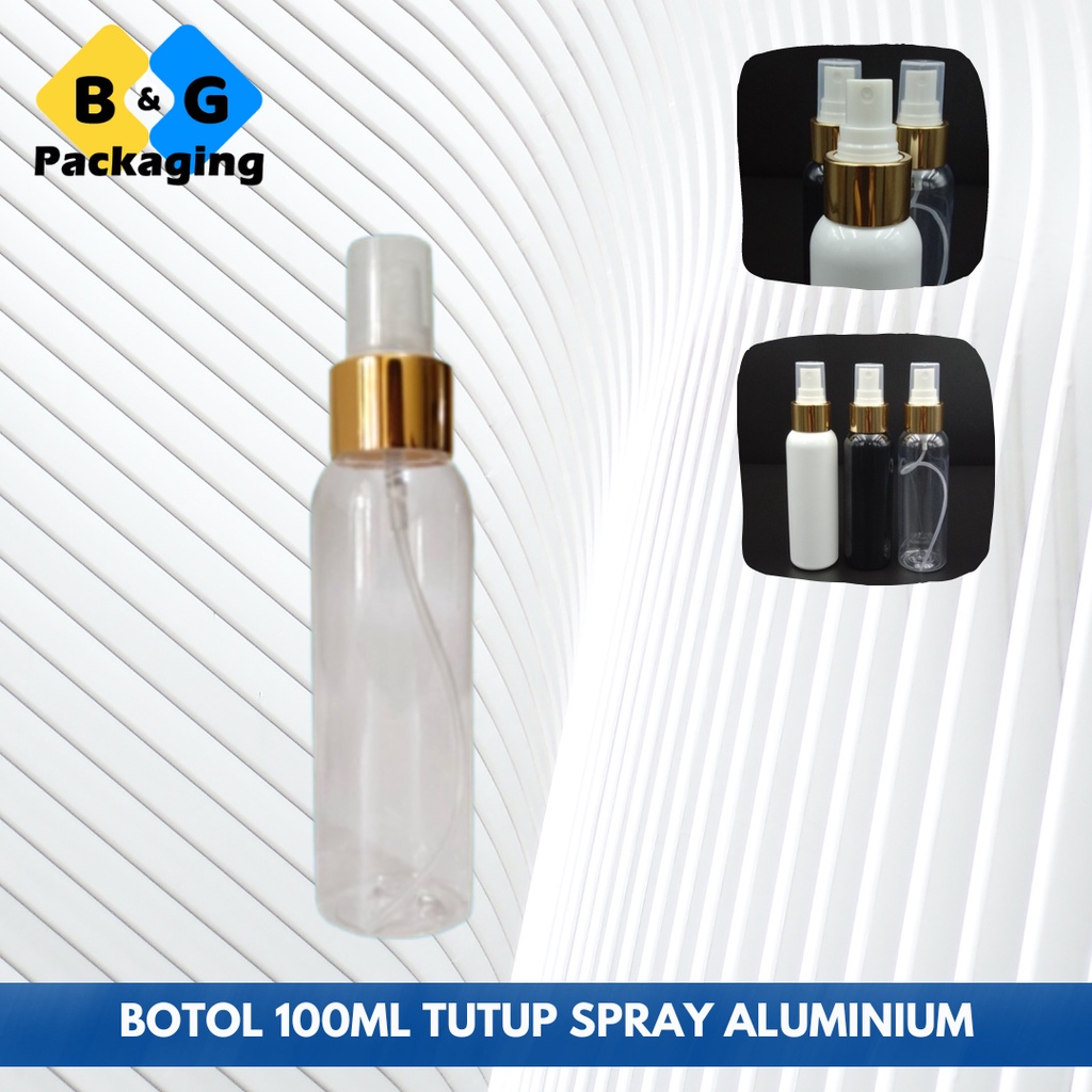 Jual BOTOL 100ML BENING SPRAY GOLD HALF CAP / BOTOL PLASTIK 100ML SPRAY ...