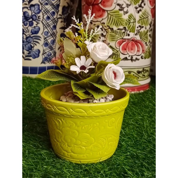 Jual Pot keramik polos diameter 15. (harga tertera tidak termasuk ...