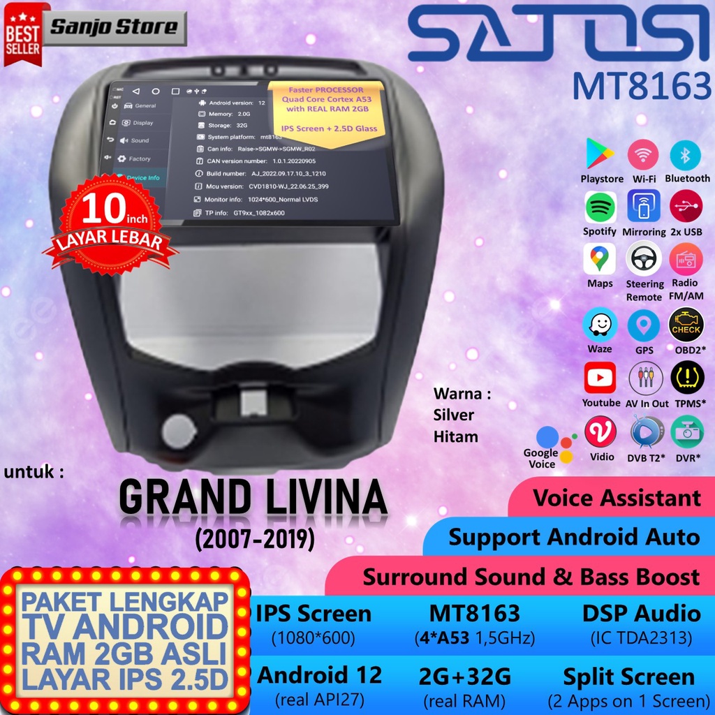 Jual SANJO - Paket Frame OEM + Soket PNP + Headunit Android 10 inch ...