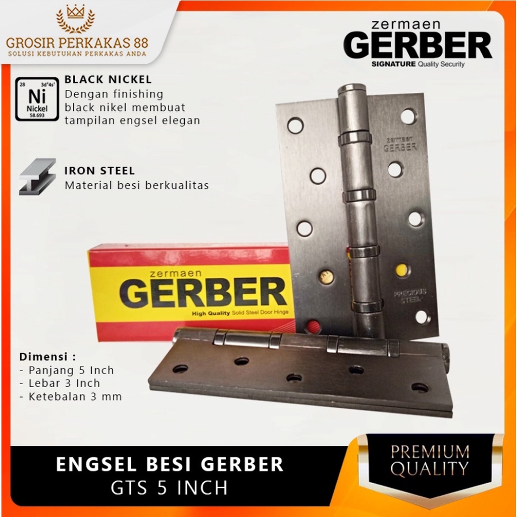 Jual Engsel Pintu 5 Inch Rumah Besi Jendela Esel Tebal Hitam Kamar ...