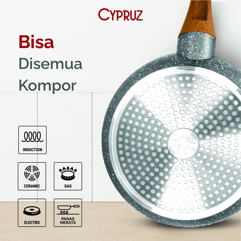 Jual Cypruz Cookware Set Grey Marble Series Panci Set Anti Lengket ...