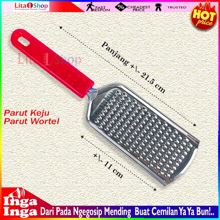 Jual Parut Keju Cokelat Wortel Cheese 21Cm Serbaguna Stainless Steel ...