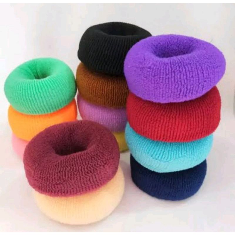 Jual [1 LUSIN] Ikat Rambut Donat Kunciran Donat Cepol Rambut Donat ...