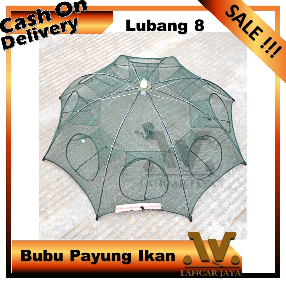 Jual Jaring Ikan Bubu Payung 8 Lubang Jebakan Perangkap Udang ikan Kepiting Model Payung ...