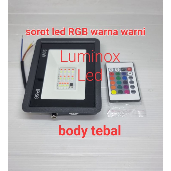 Jual lampu sorot led smd warna warni 30watt 30 w / tembak floodlight led rgb 30w 30 watt 220volt ...