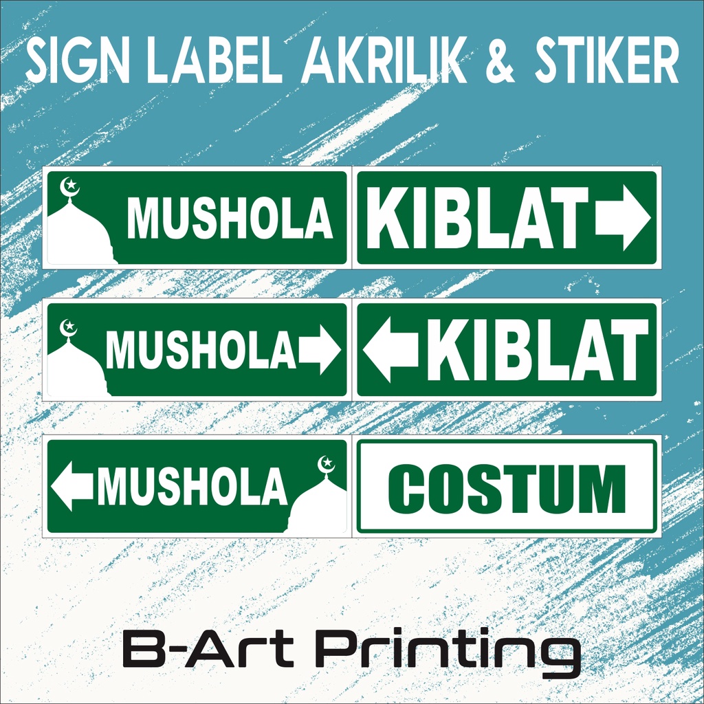 Jual AKRILIK SIGN DAN Sticker Waterproof Mushola dan Petunjuk Mushola ...
