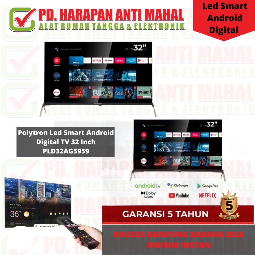 Jual POLYTRON PLD32AG5759 ANDROID (LED 32")*/Polytron Led Smart Android Digital TV 32 Inch ...