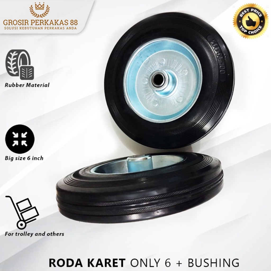 Jual Roda Troli Karet Caster Gerobak Ban Troly Only Plus Bushing 6 Inch ...