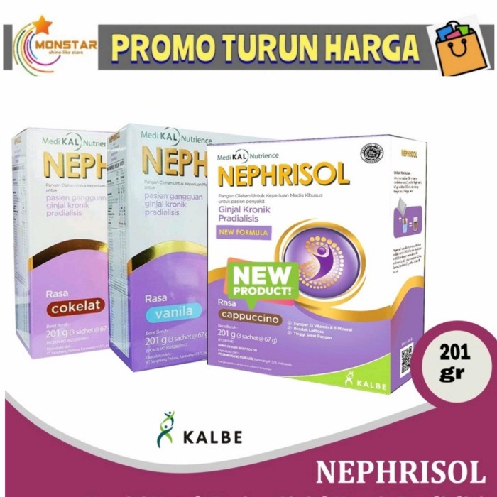 Jual [ COD ] NEPHRISOL 201 GR VANILA COKLAT SUSU GINJAL NEPHRISOL ...