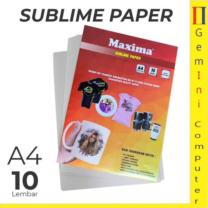 Jual Kertas Sublim A4 Maxima Transfer Sublime Paper Satuan | Shopee ...